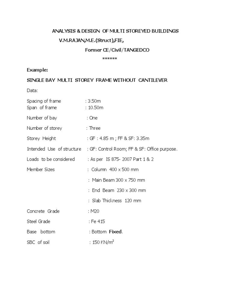 Column and Beam Design for 3 Storey Building | PDF | Beam (Structure ...