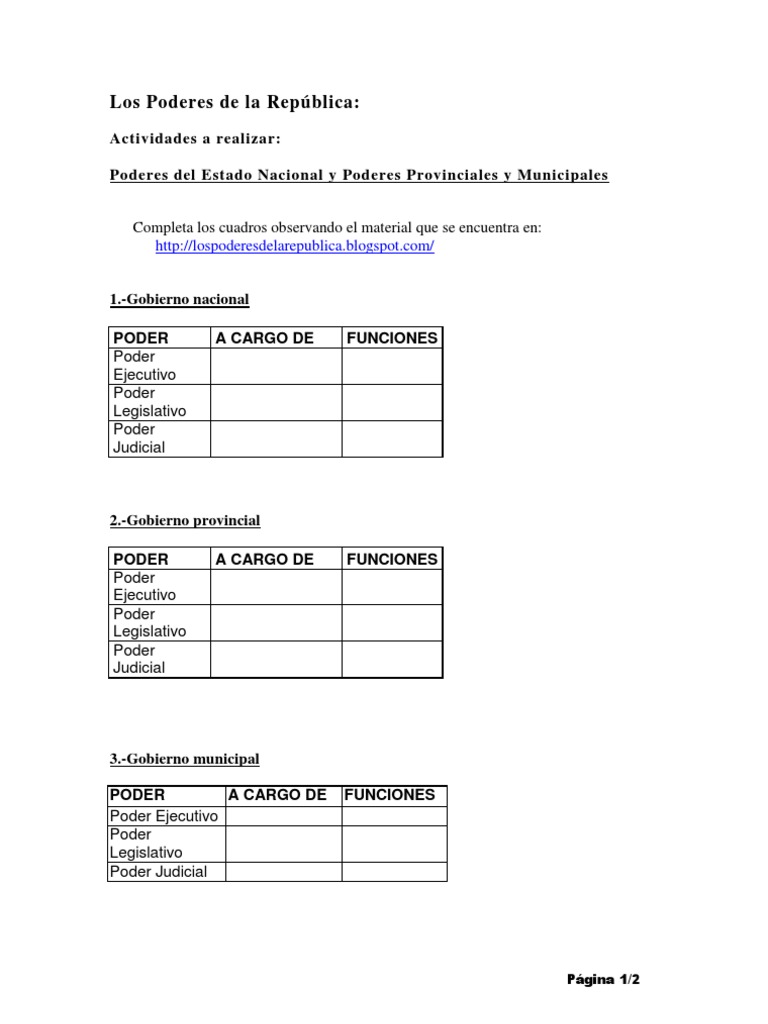 Guía Los Poderes de La República | PDF | Derecho
