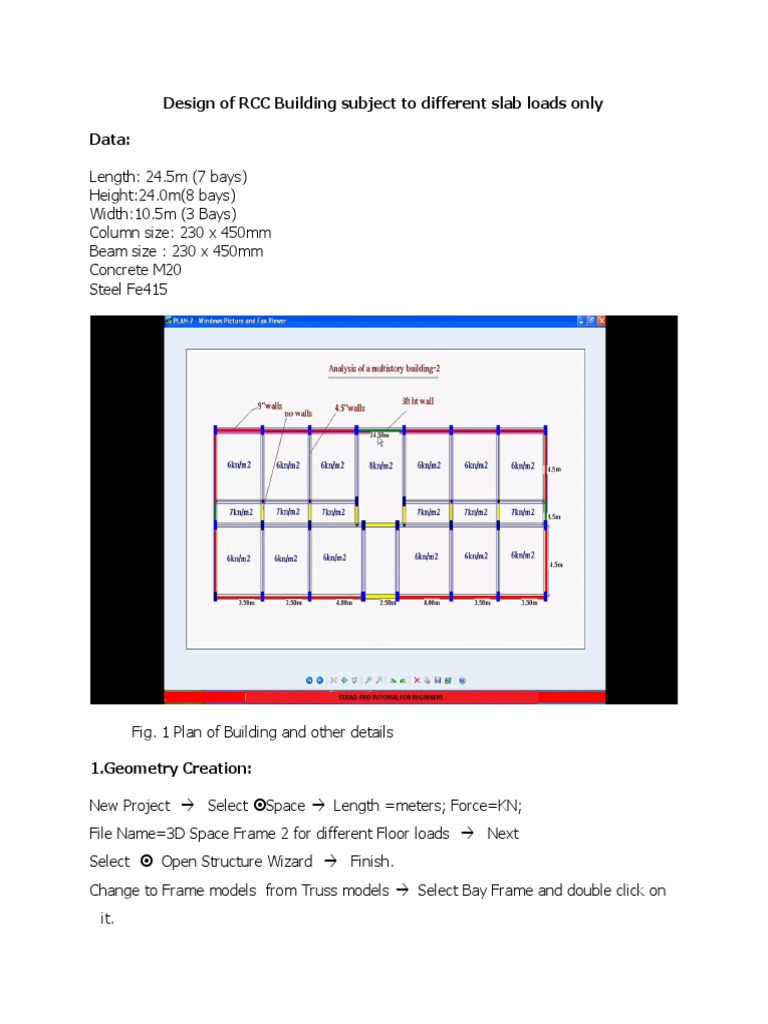 Staad Pro-Different Floor Loads | PDF | Beam (Structure) | Framing ...