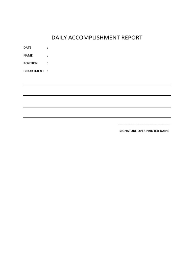 Daily Accomplishment Report Format | PDF