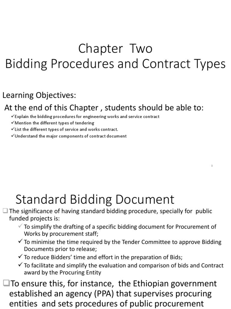 Chapter Two Bidding Procedures and Contract Types | PDF | Construction ...
