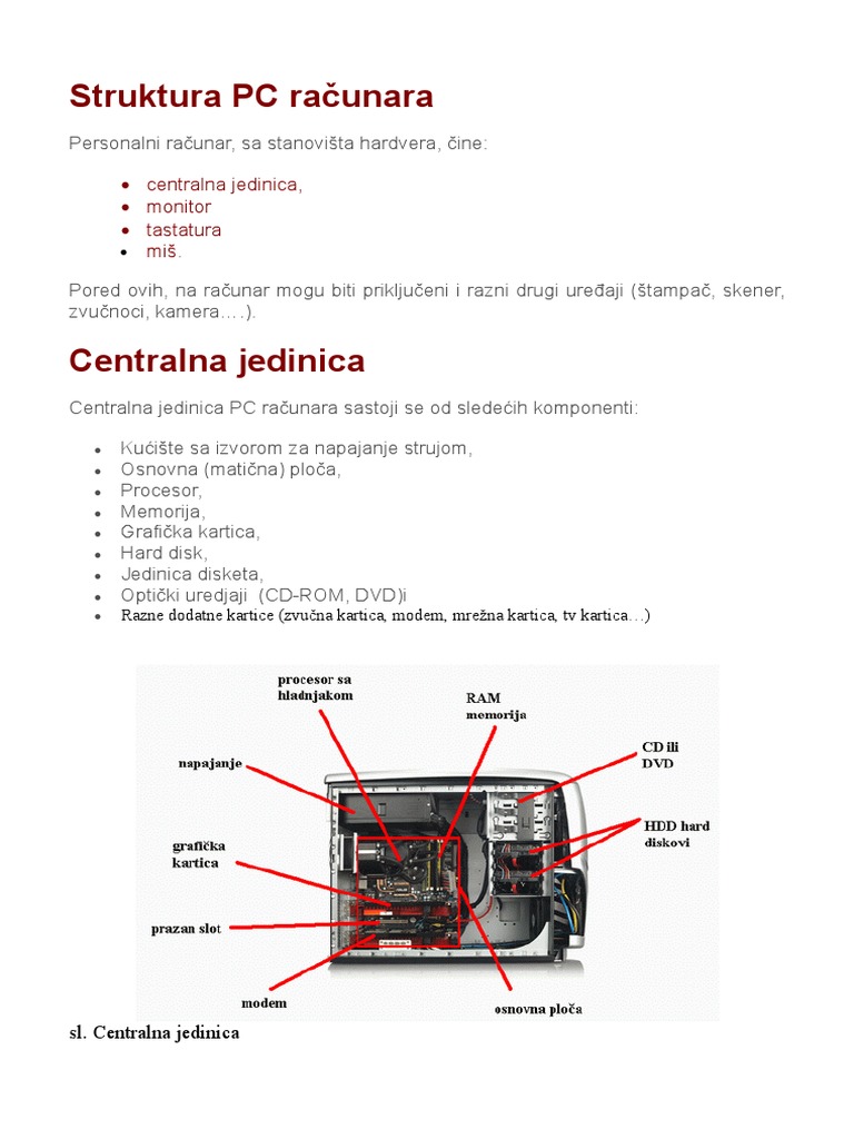 Centralna Jedinica PC Racunara | PDF