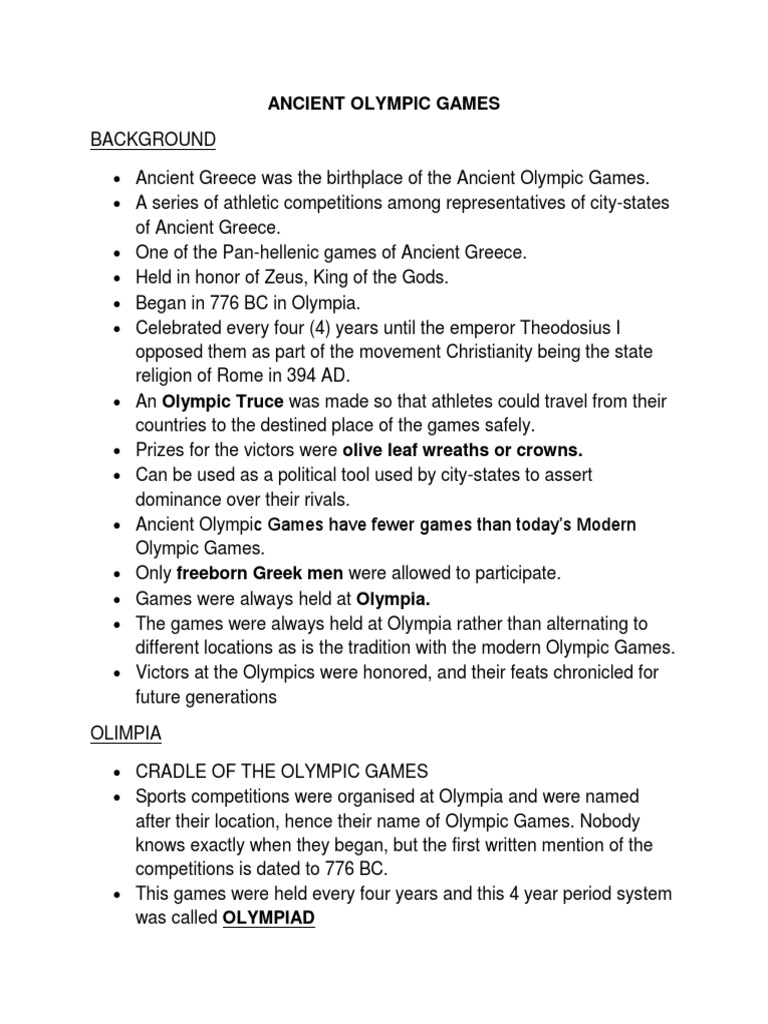 Olympic Games | PDF | Multi Sport Events | Sports