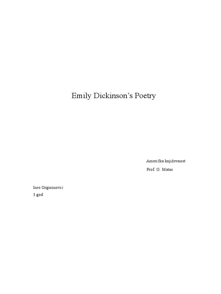 Emily Dickinson: Themes & Symbols | PDF | Emily Dickinson | Soul
