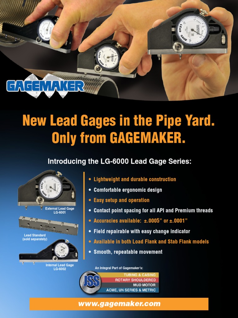 New Lead Gages in The Pipe Yard. Only From GAGEMAKER | PDF