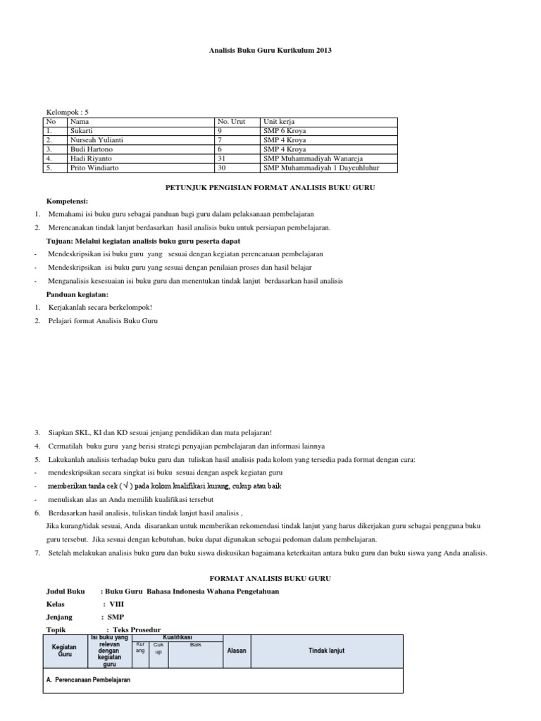 Analisis Buku Guru Kurikulum 2013 Bindo Kelas 8 | PDF
