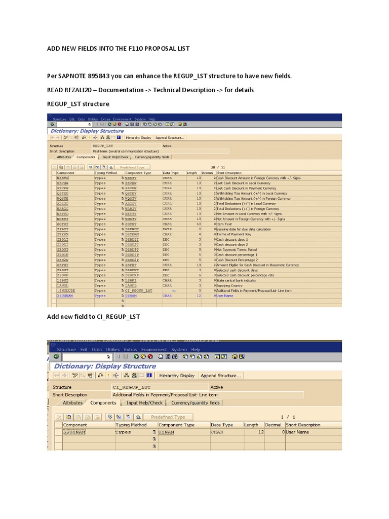 Add New Fields Into The f110 Proposal List | PDF