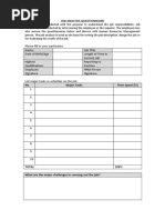 Position Analysis Questionnaire (PAQ) Example Template | PDF