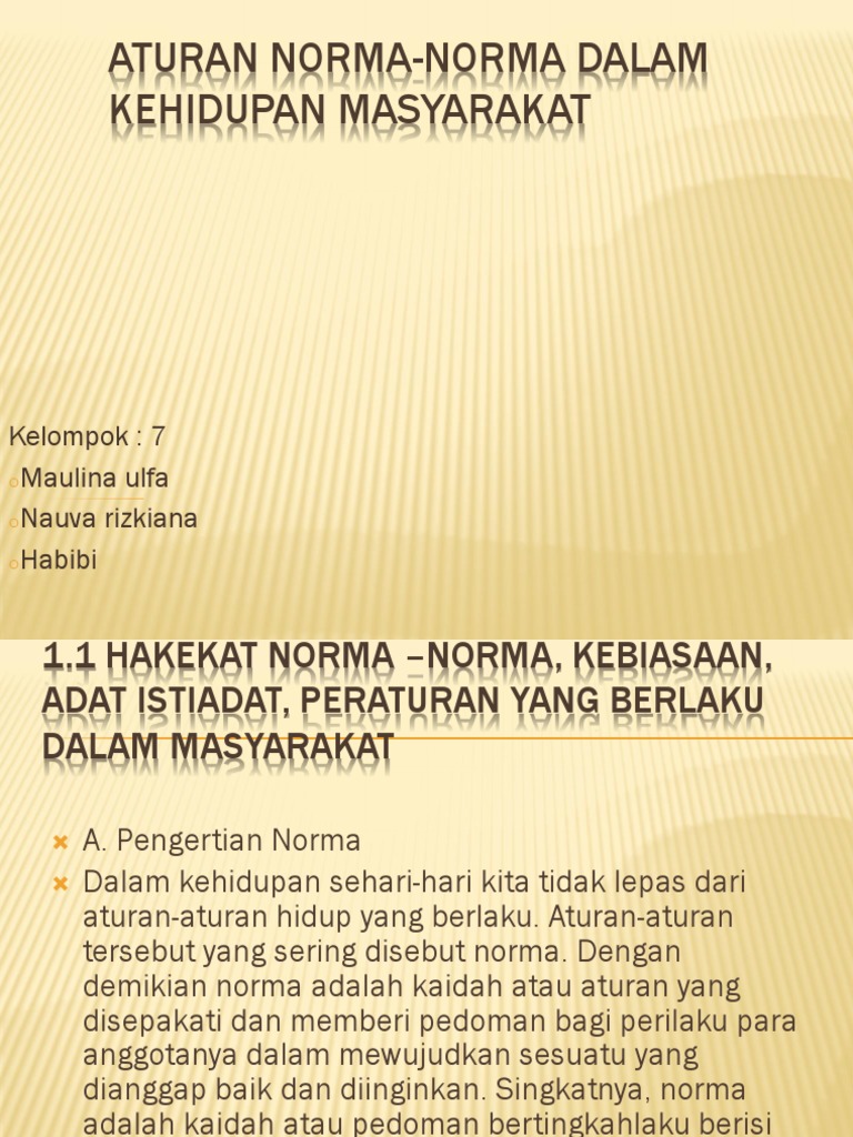 Norma dan Aturan dalam Masyarakat | PDF