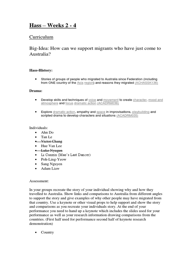 Hass Unit | PDF | Immigration | Rubric (Academic)