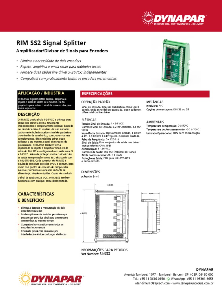 Amplificador de Sinais Dynapar RIMSS2 Rev2016 1 | PDF | Eletricidade ...