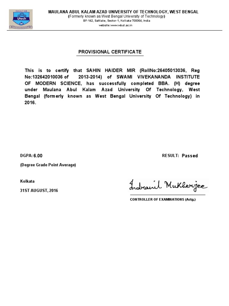 Maulana Abul Kalam Azad University of Technology, West Bengal | PDF