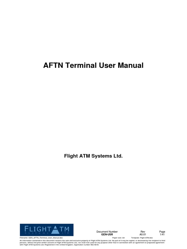 AFTN Terminal User Manual | PDF | Button (Computing) | Databases
