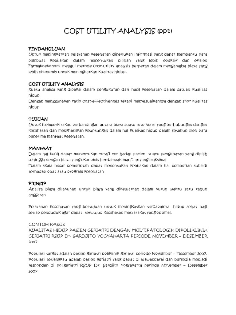 Cost Utility Analysi1 | PDF
