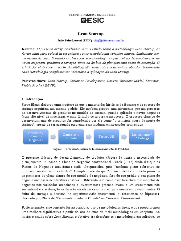 Lean Startup PDF | PDF | Lean Startup (conceito) | Empresa Startup