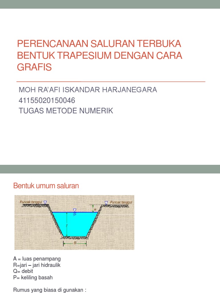 Perencanaan Saluran Drainase Trapesium | PDF | Metode & Bahan Ajar