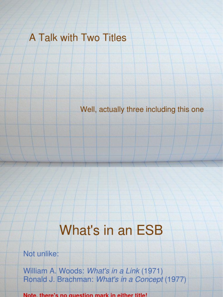 A Talk With Two Titles: Well, Actually Three Including This One ...