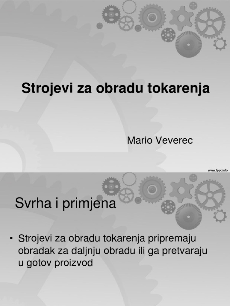 Strojevi Za Obradu Tokarenja | PDF