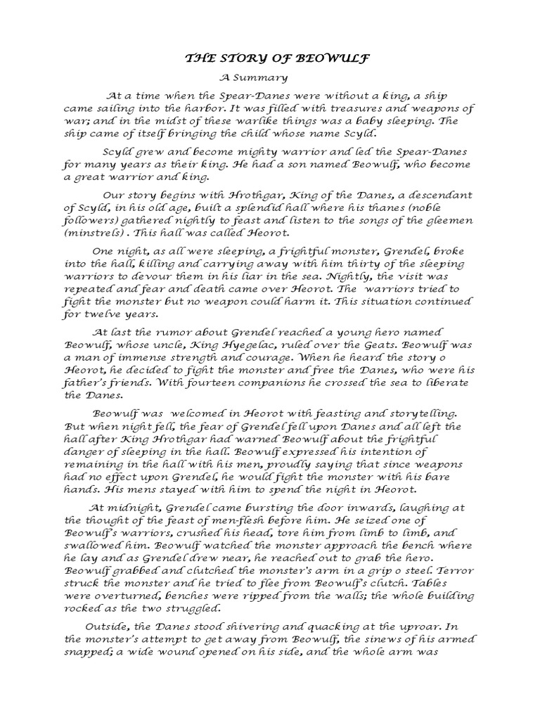 The Story of Beowulf | PDF | Beowulf | Germanic Heroic Legends