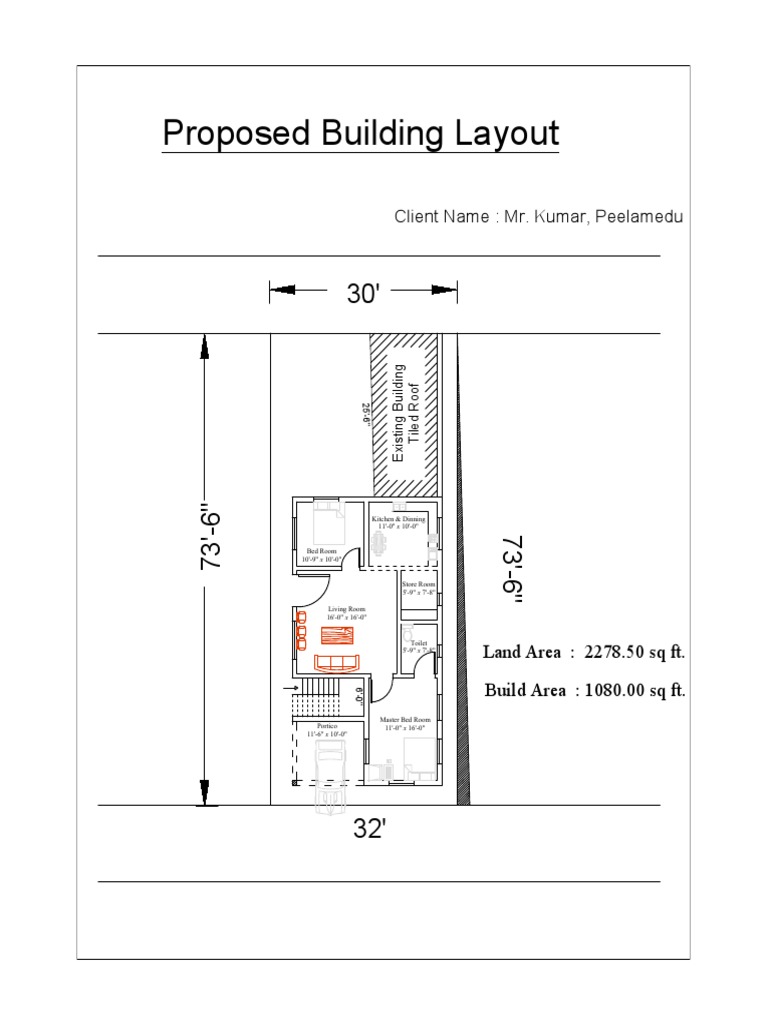 Proposed Building Layout: Client Name: Mr. Kumar, Peelamedu | PDF