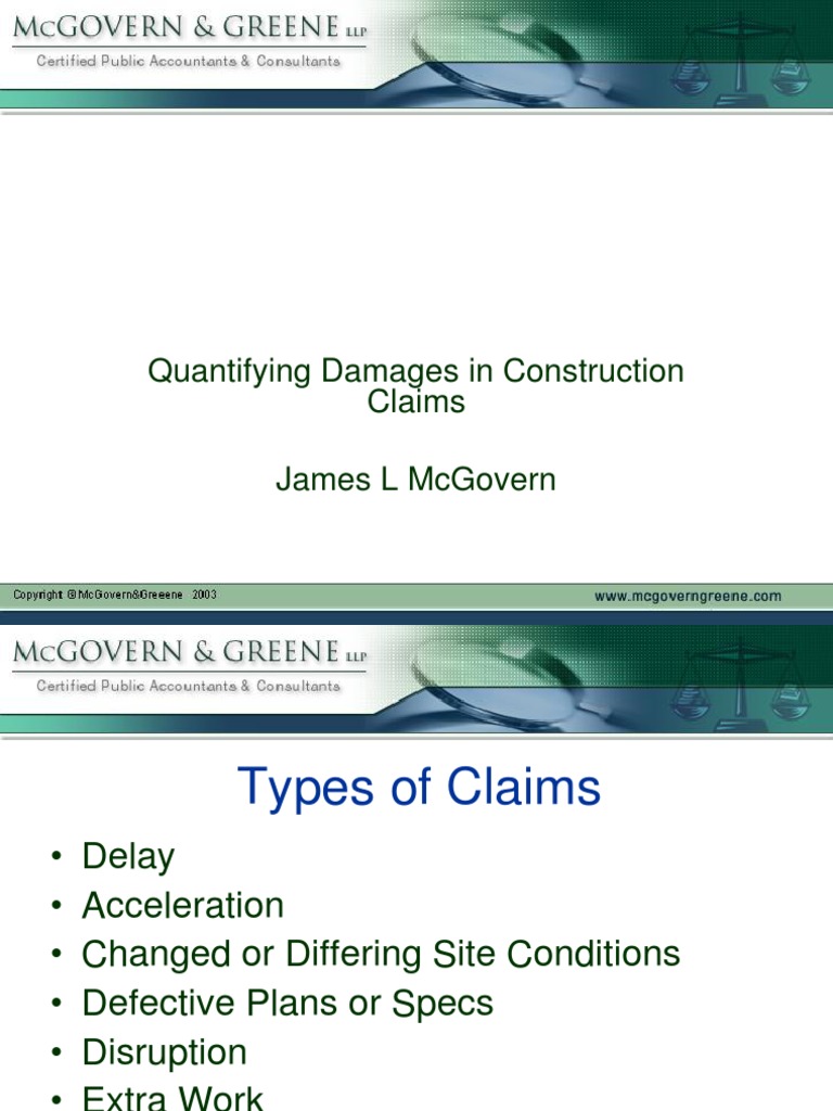 Damages Construction Claims | PDF | Production And Manufacturing | Business