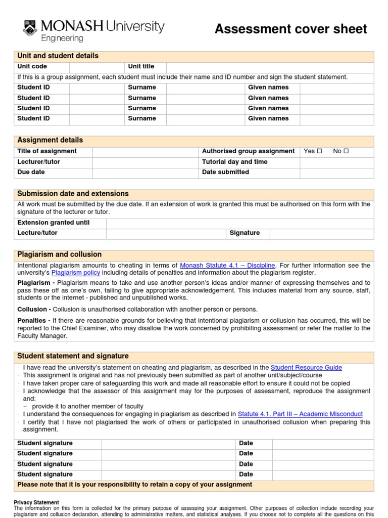 Assessment Cover Sheet | Plagiarism | Virtue
