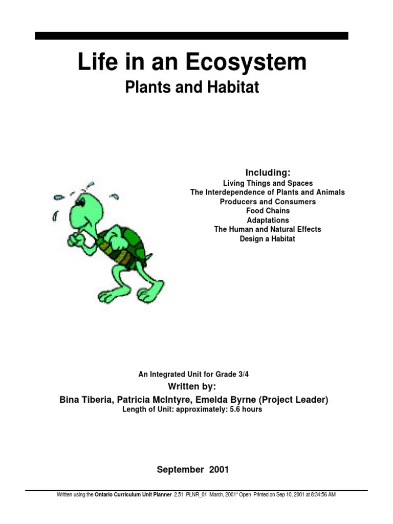 Ecosystem Unit for Grade 3/4 Students | PDF | Educational Assessment ...
