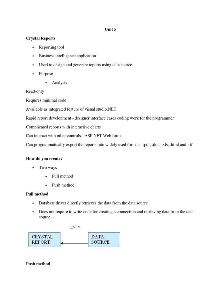 Unit 5 Crystal Reports | PDF | Language Integrated Query | World Wide Web