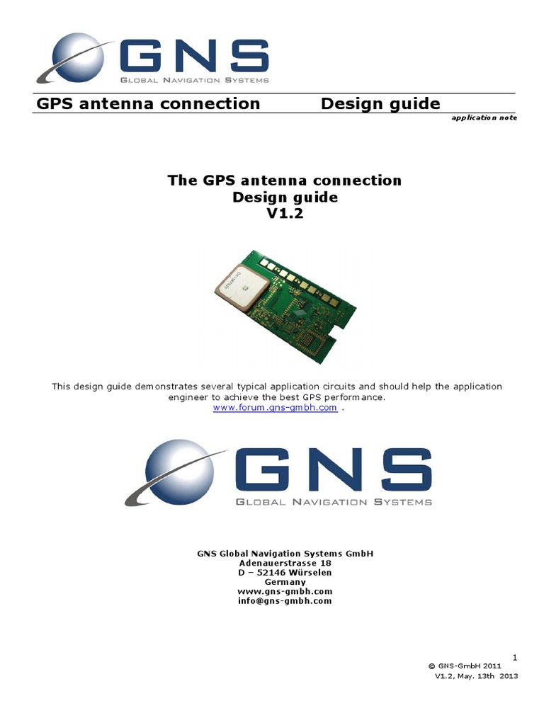 GPS Antenna Connection Design Guide - V012 | PDF | Antenna (Radio ...