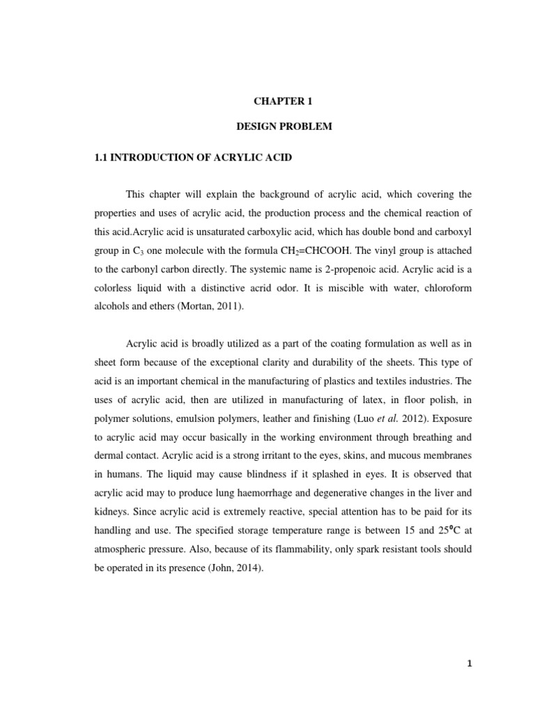 Acrylic Acid Production Overview | PDF | Ester | Catalysis