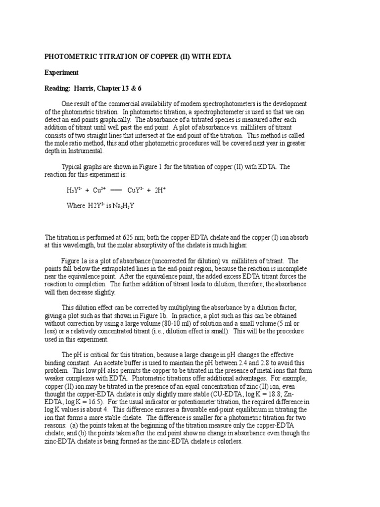 Spectro Photo Metric Determination of Copper | PDF | Titration | Chemistry