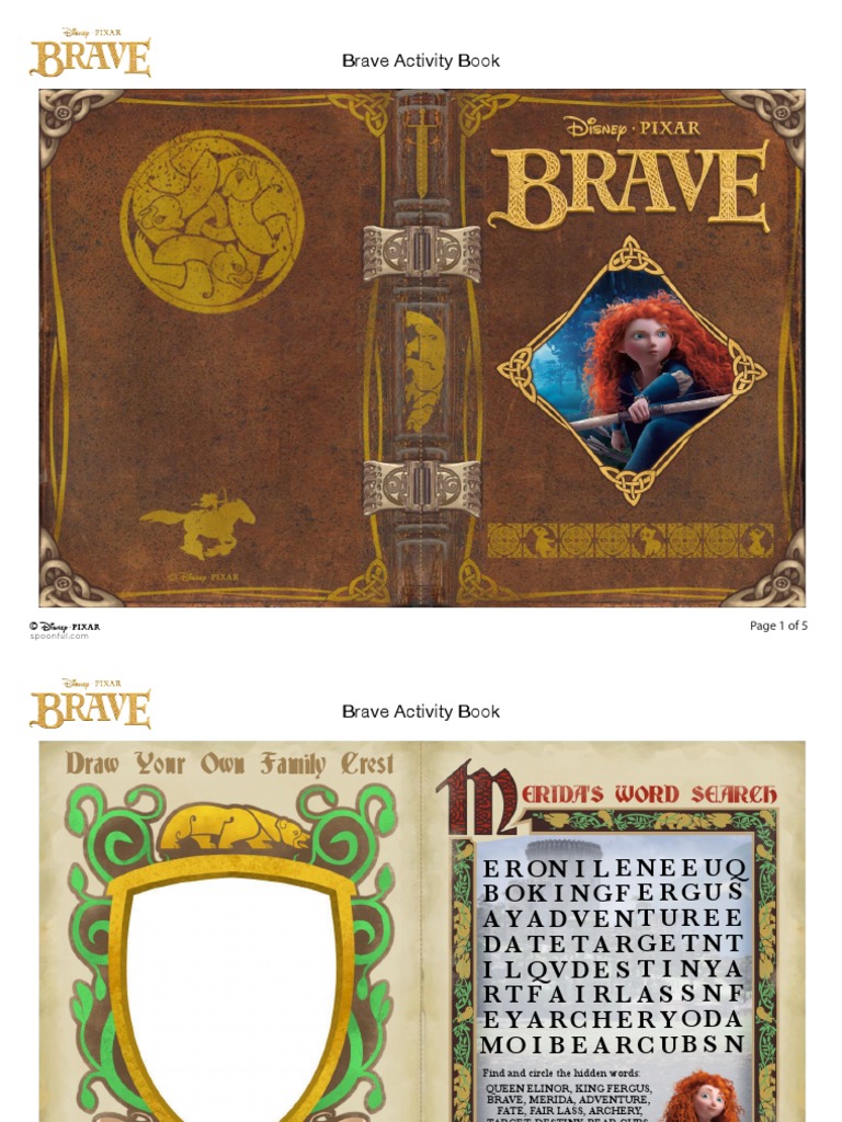 Brave Activity Book Printable SF 0312 PDF | PDF | Pixar | Leisure