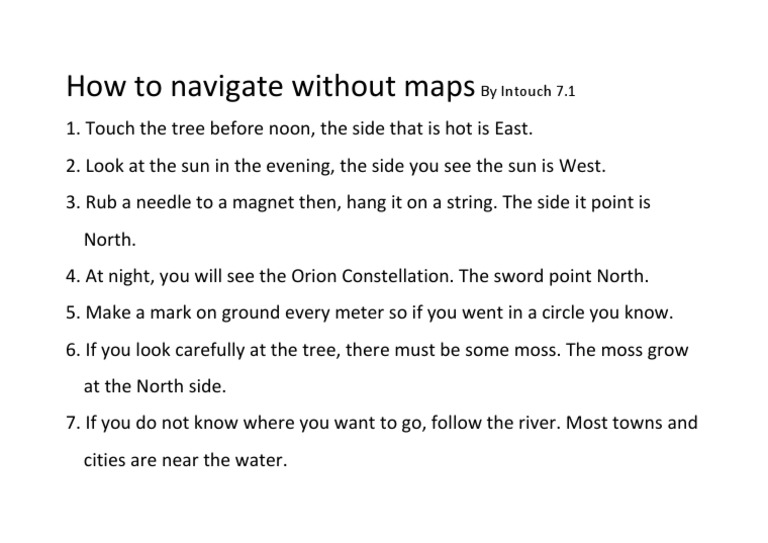 How To Navigate Without Maps by Intouch 7 | PDF