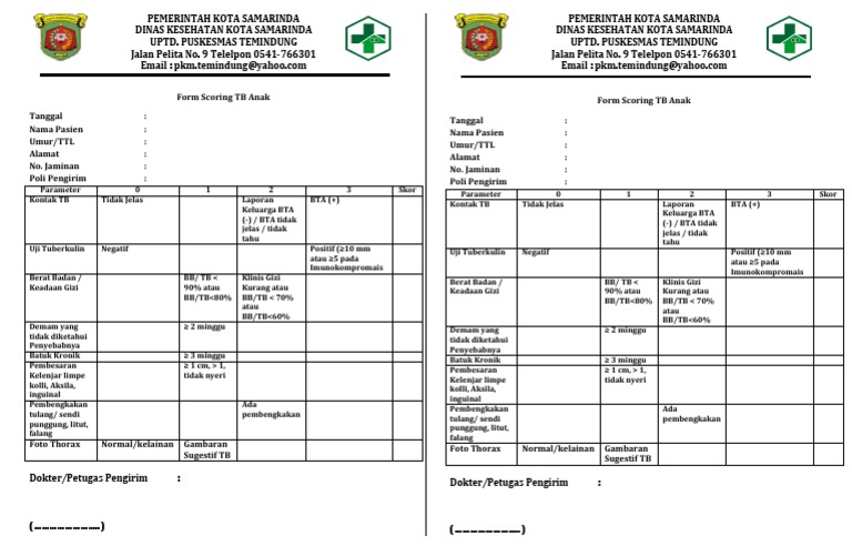 Form Scoring TB Anak | PDF