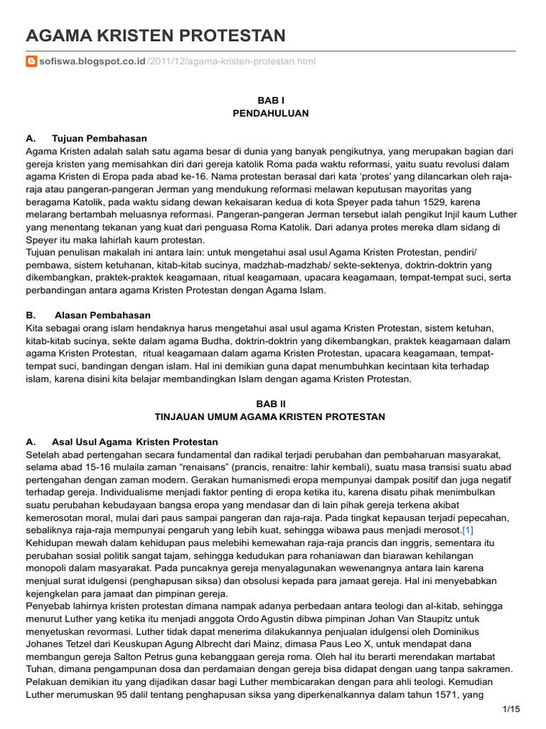 Agama Kristen Protestan | PDF