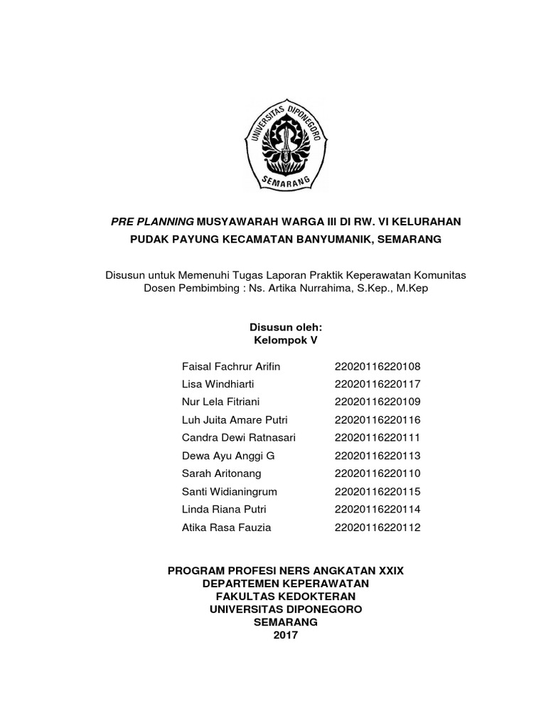 Preplanning Kegiatan MW III | PDF