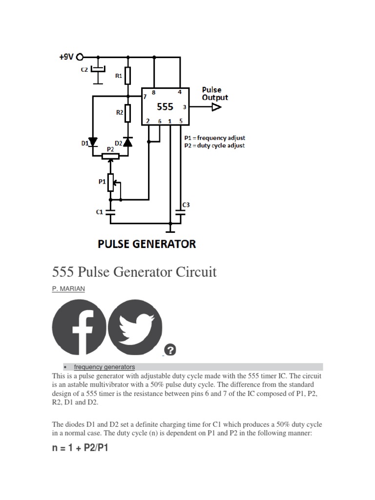 555 Pulse Generator Circuit (Autoguardado) | PDF | Electronic Circuits ...