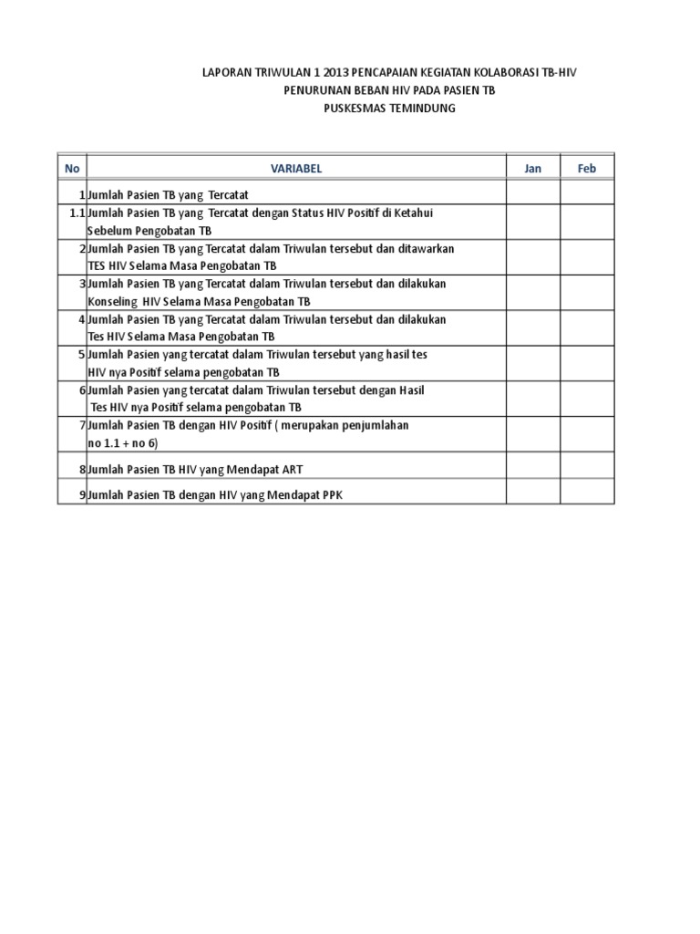 Form Skrining TB - HIV | PDF | Pengembangan Diri