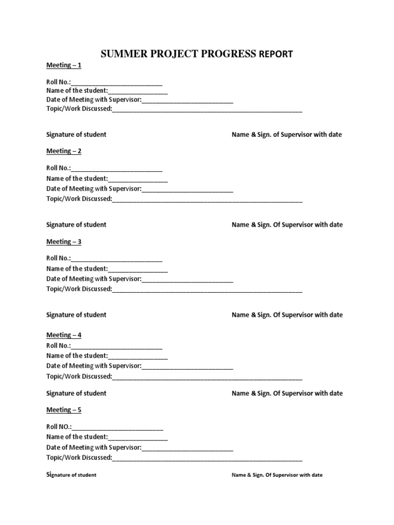 Summer Project Report Form | PDF