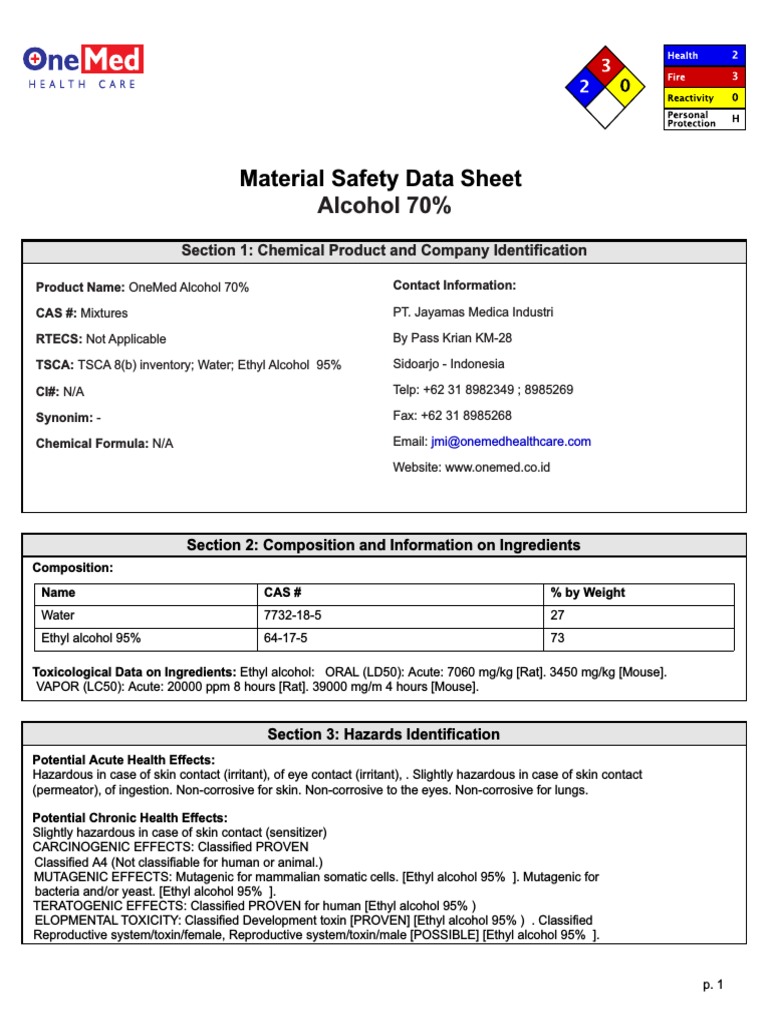 Ms Ds Alkohol | PDF | Ethanol | Explosive Material