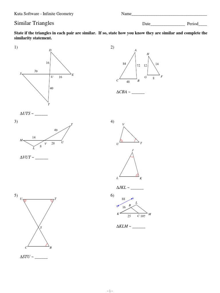 7-Similar Triangles PDF | PDF | Triangle | Numbers