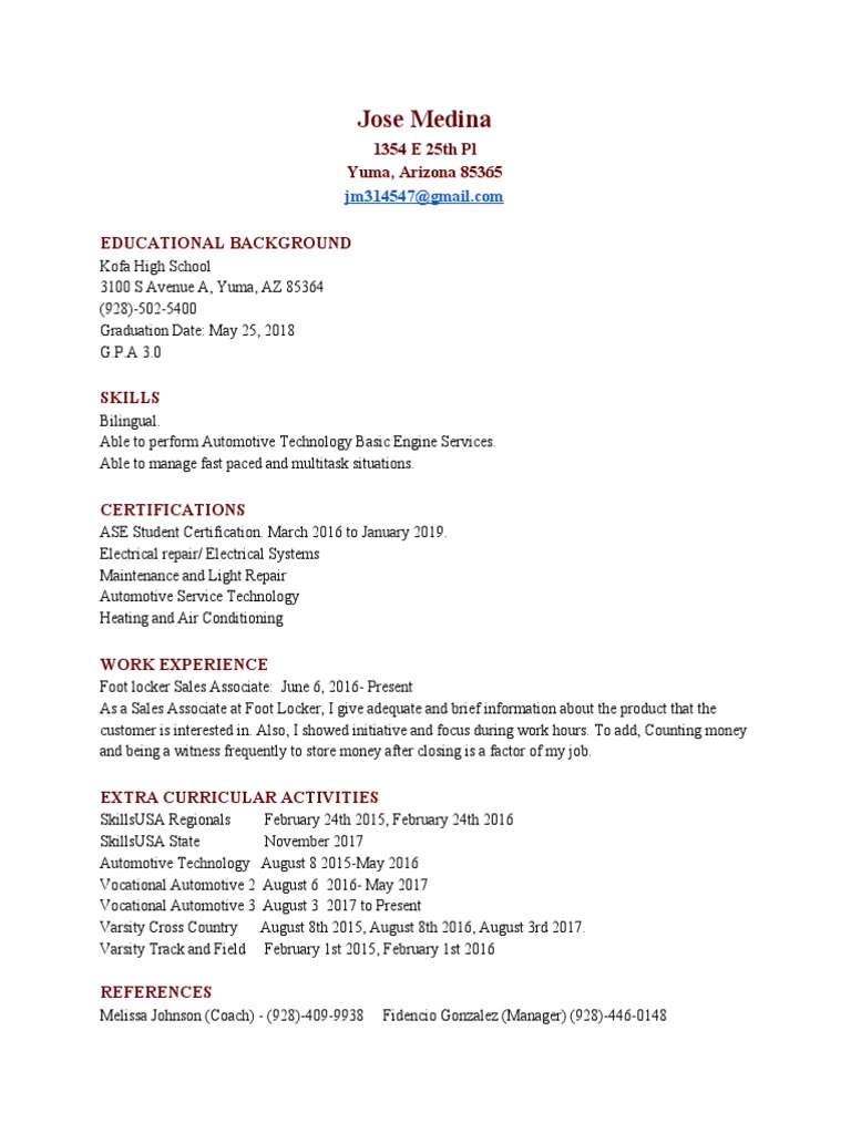 Jose Medina Resume | PDF
