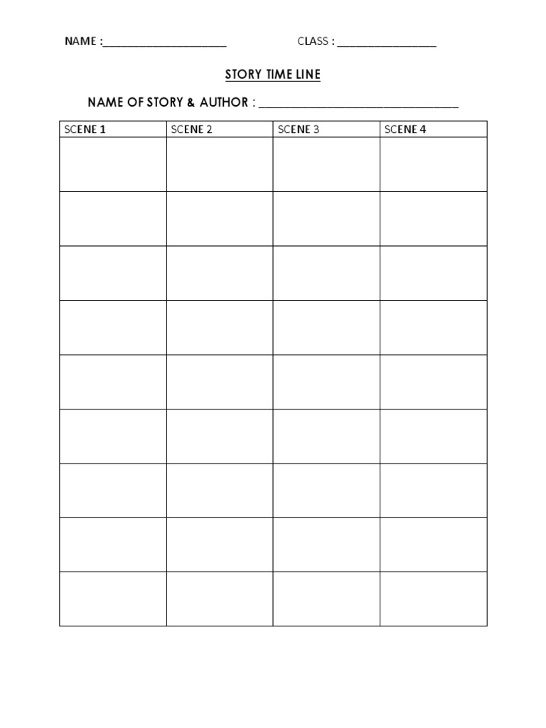 Story Time Line NAME OF STORY & AUTHOR | PDF | Teaching Methods ...