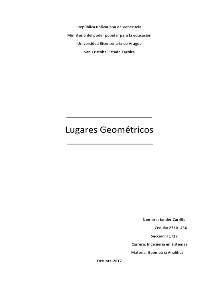 Lugares Geometricos | PDF | Circulo | Elipse