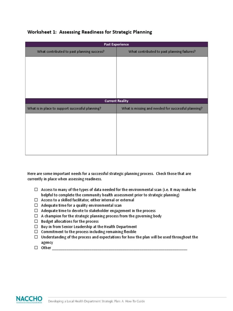 Strategic Planning Worksheets for Nonprofits | PDF | Strategic Planning ...