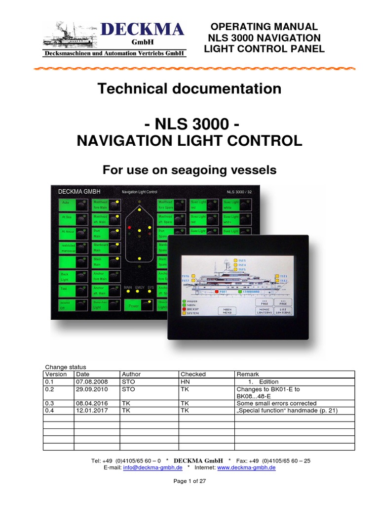 NLS 3000 Navigation Light Control Manual | PDF | Light Emitting Diode ...