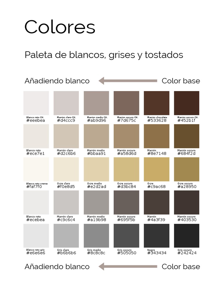 Colores Blancos Grises Tostados