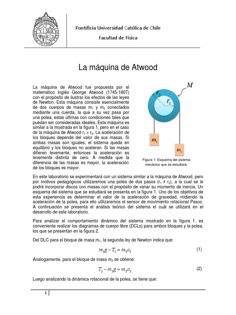 Guia 4 La Maquina de Atwood v2 | Masa | Movimiento (física)