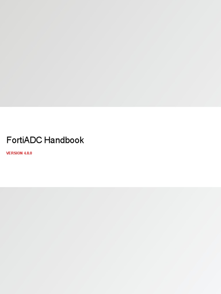 Fortiadc-V4 8 0-Handbook | PDF | Transport Layer Security | Load Balancing (Computing)