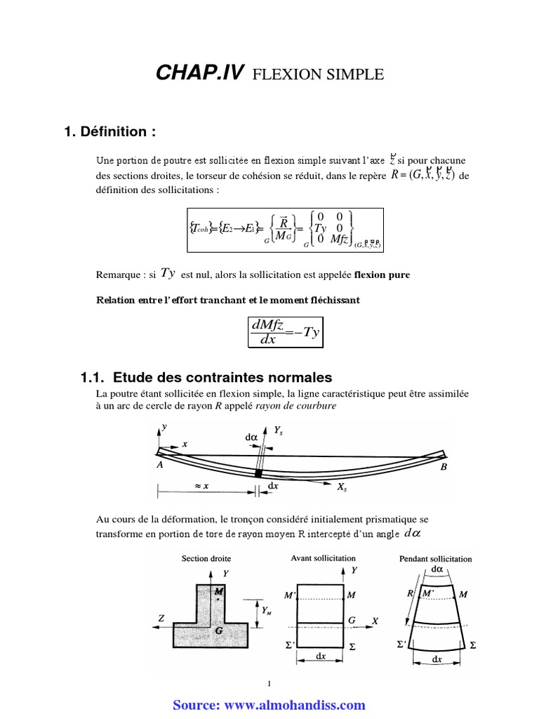 04_flexion_simple.pdf | Flexion (matériau) | Mécanique